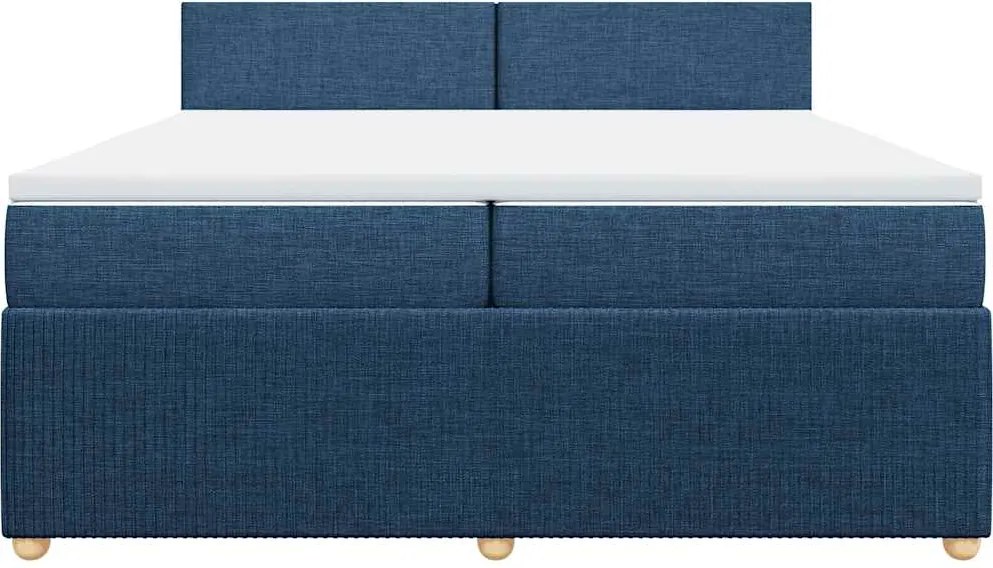 Box spring postel s matrací modrá 200x200 cm textil 3289862