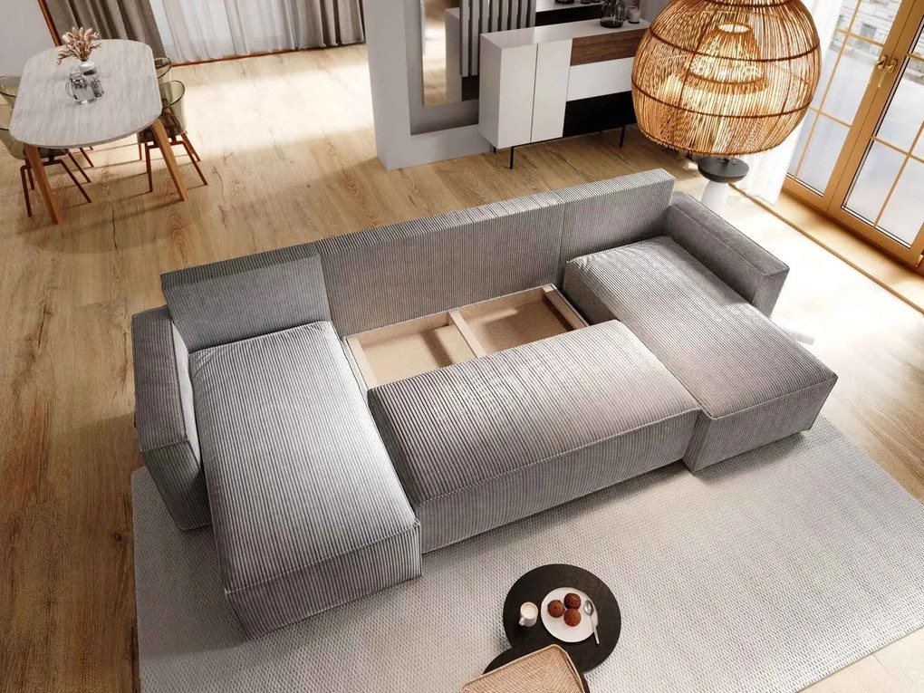 Tmavě hnědá sedací souprava do U SMART COSARO 295x140 cm