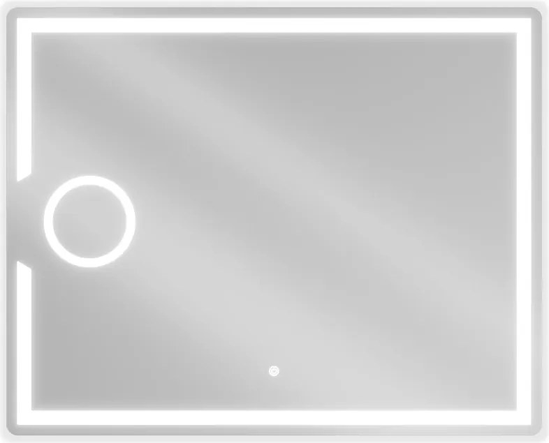 Mexen Onyx, LED koupelnové zrcadlo s podsvícením a kosmetickým zrcátkem 100x80 cm, 6000K, ochrana proti zamlžování, 9813-100-080-611-00