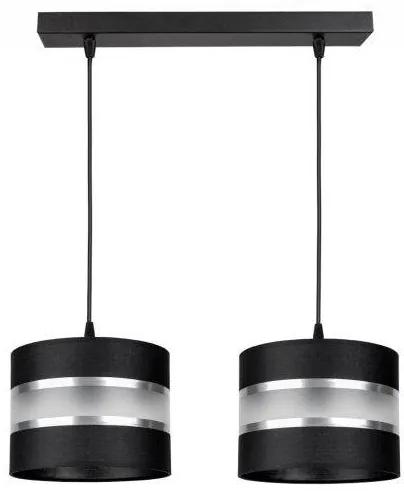 Moderní závěsné osvětlení ROREL, 2xE27, 60W, černé, stříbrné Bexlo ROREL