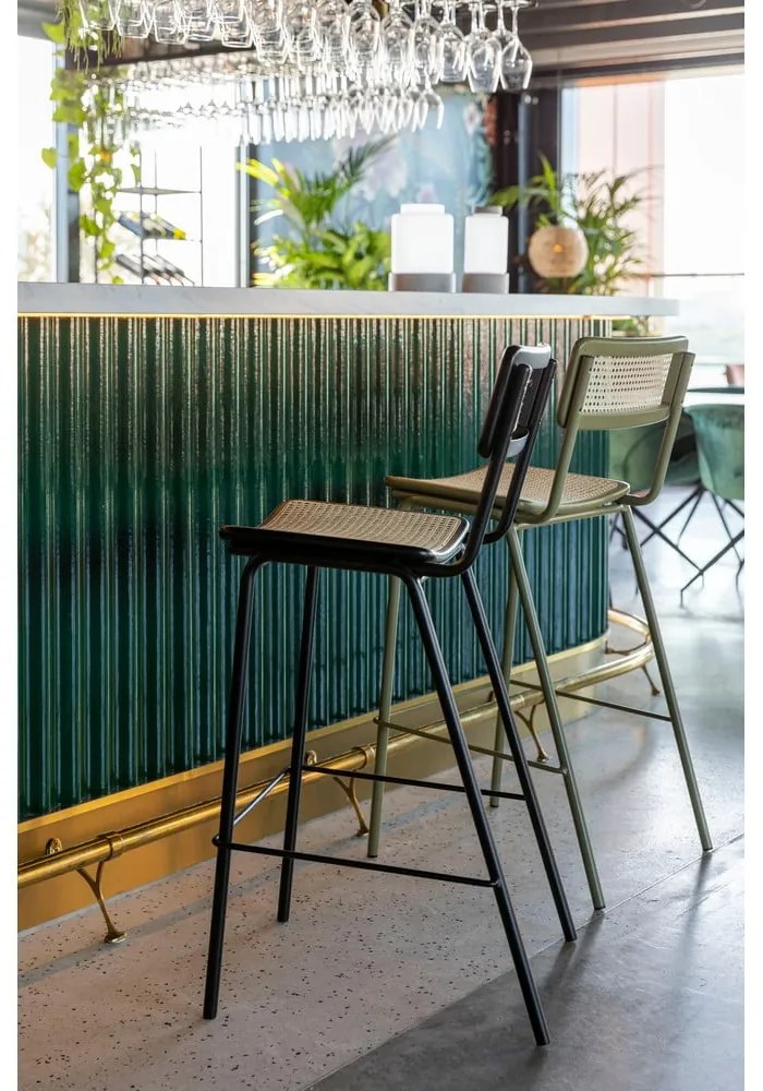 Zelené ratanové barové židle v sadě 2 ks 106 cm Jort - Zuiver