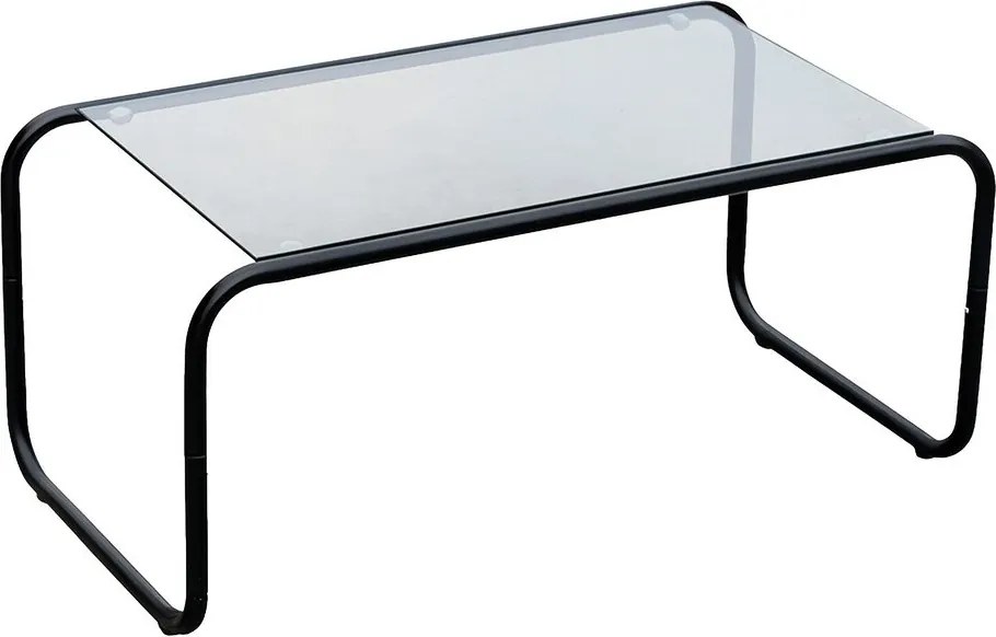 Černý konferenční stolek se skleněnou deskou 40x80 cm Ventana – Leitmotiv