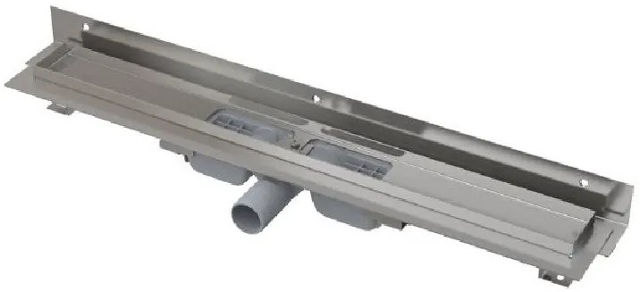 Alca - Sprchový žlab Flexible Low 105 cm, s nastavitelným límcem ke stěně, nerez APZ104-1050