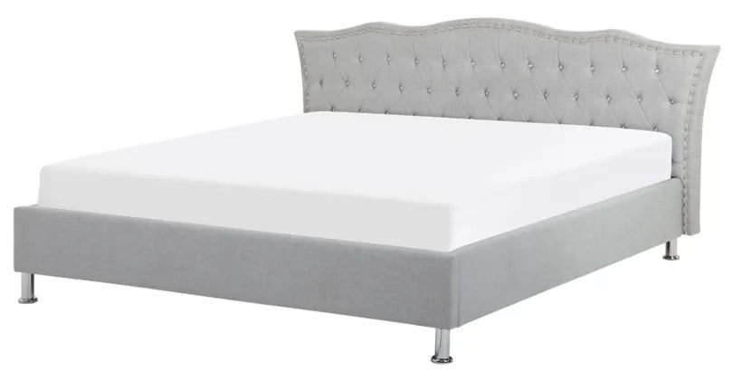 Šedá čalouněná postel Chesterfield 160x200 cm - METZ
