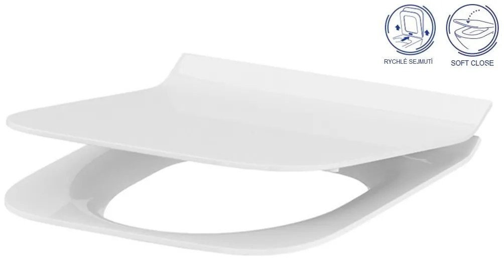 Cersanit Crea WC sedátko hranaté duroplast/antibakteriální, bílá, K98-0178
