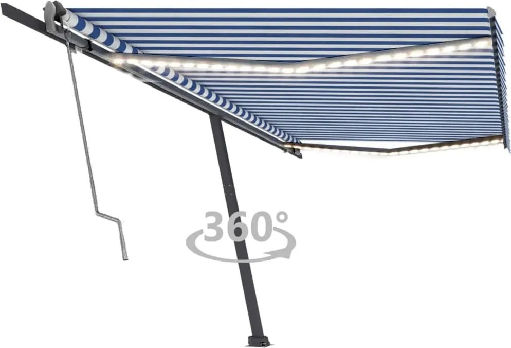 vidaXL Automatická markýza LED a senzor větru 500 x 300 cm [3069794] Barva: krémová