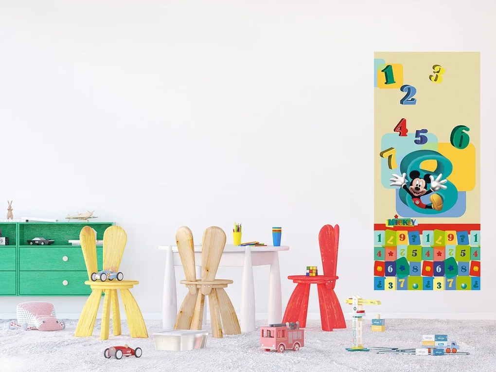 Dětská vliesová fototapeta na zed' Mickey Mouse a Čísla, Disney | 90 x 202 cm | DFTDNV 5413