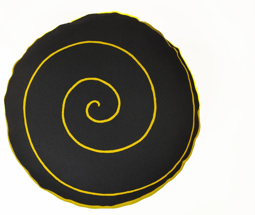 S radostí - vlastní výroba Meditační podsedák se spirálou - žlutý Velikost: ∅30 x v25 cm