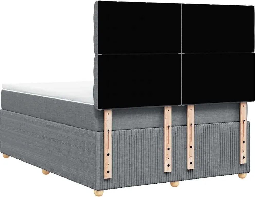 Box spring postel s matrací světle šedá 140 x 190 cm textil 3292058