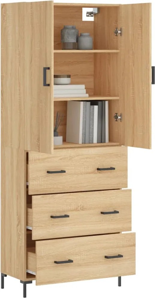 Skříň highboard dub sonoma 69,5 x 34 x 180 cm kompozitní dřevo 3195846