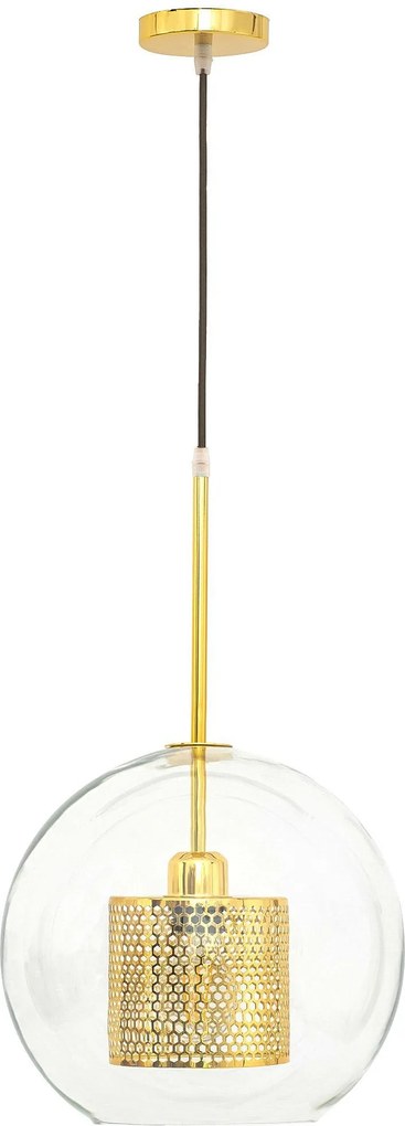 Toolight - závěsná skleněná lampa APP556-1CP 30cm, zlatá, OSW-08749