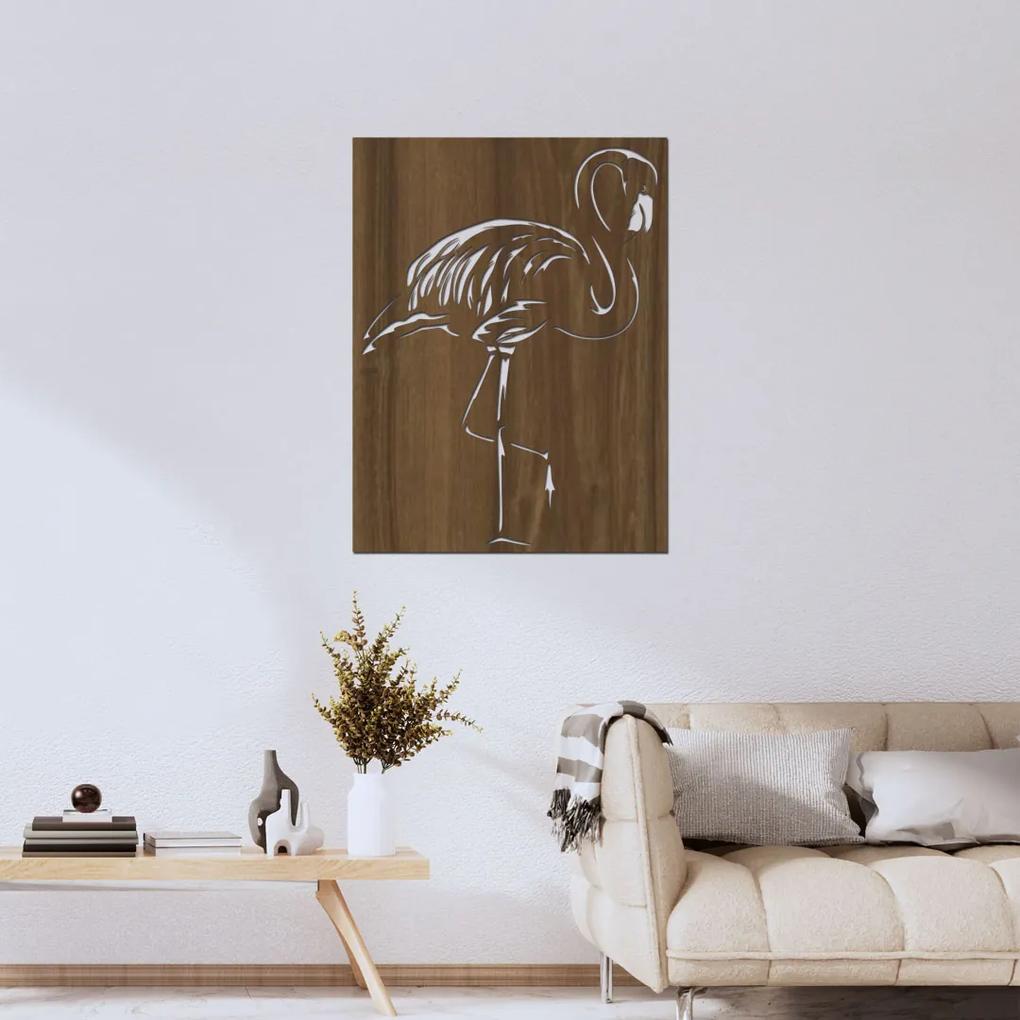 dřevo života Dřevěný obraz PLAMEŇÁK Rozměry (cm): 80x104, Barevný vzor: Bílá