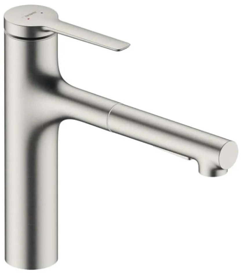 Hansgrohe Zesis M33 - Dřezová baterie 160, s výsuvnou sprškou, sBox lite, vzhled nerezu 74804800
