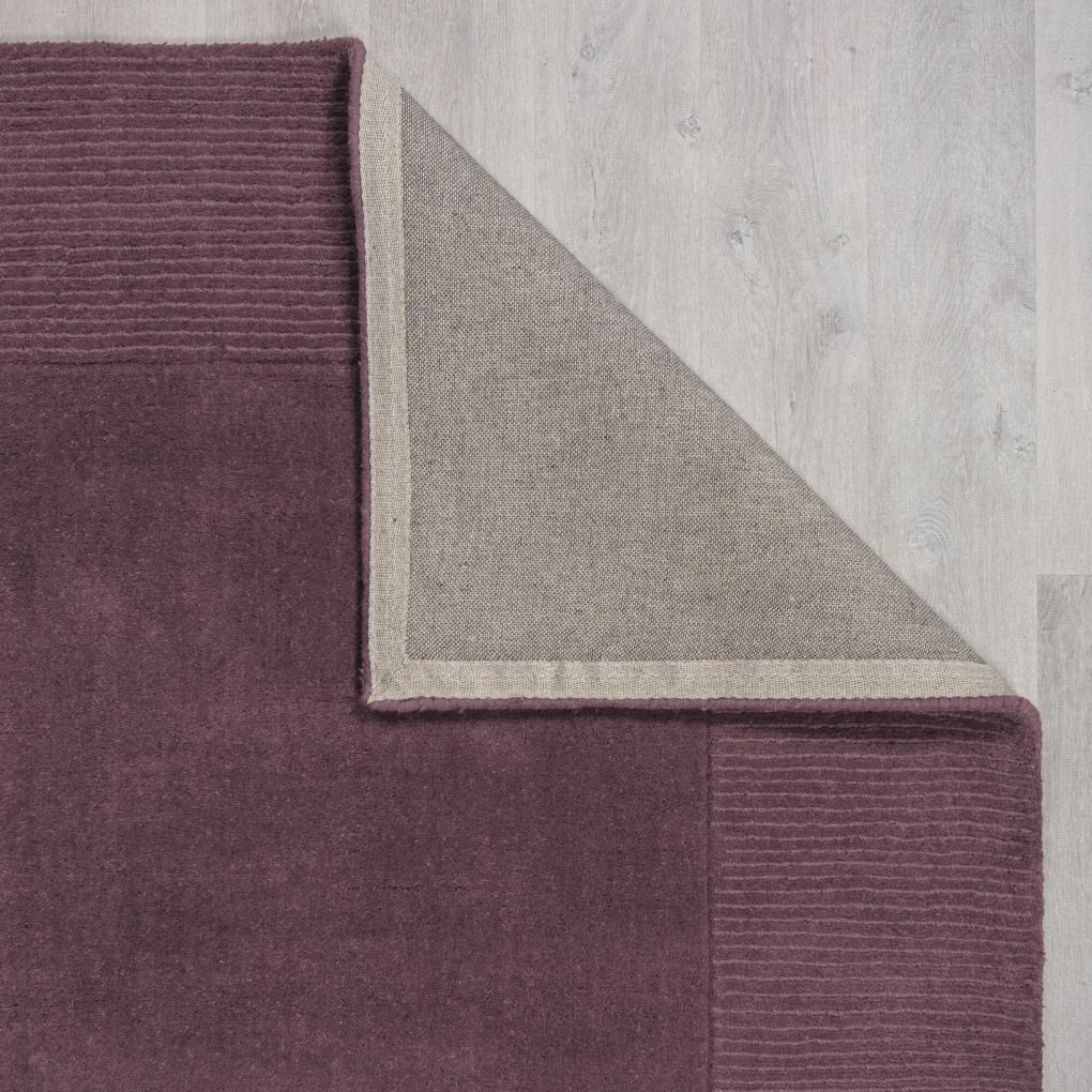 Flair Rugs koberce Kusový ručně tkaný koberec Tuscany Textured Wool Border Purple ROZMĚR: 120x170