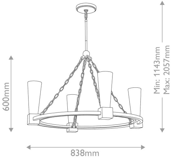 Elstead KRISTY4-DG-OPAL - Lustr na tyči KRISTY 4xE27/40W/230V měděná