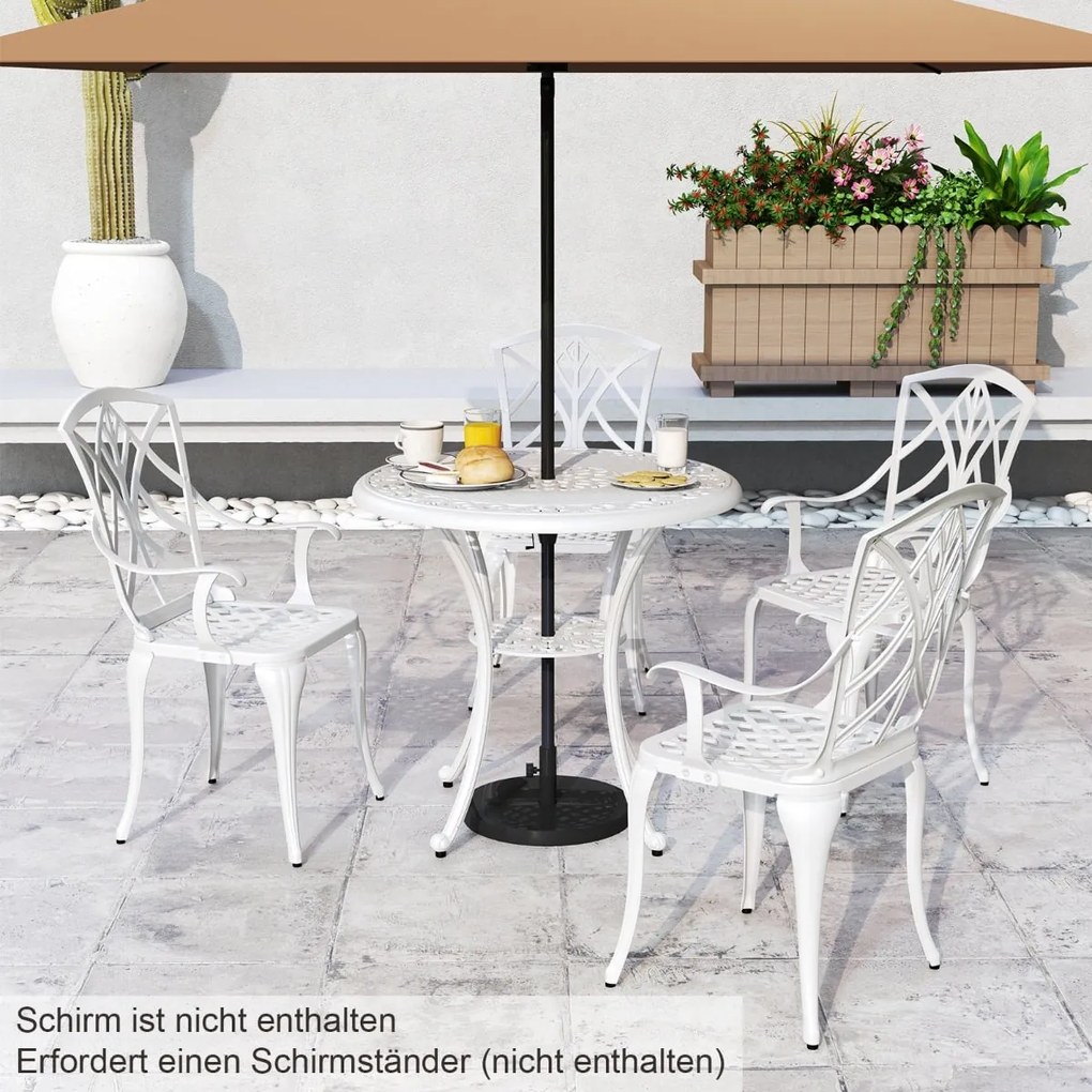 Costway 5-dílný. Gartenmöbel Set aus Aluminiumguss inkl. 4 Stühle a 1 Tisch mit