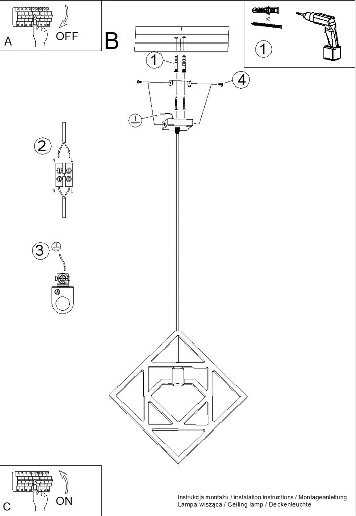 Závěsné svítidlo Caro, 1x dřevěné stínítko