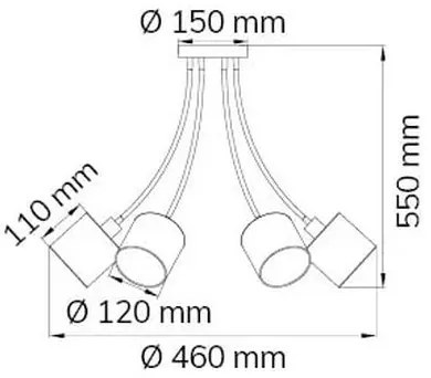 Wofi 9609.06.10.9000 - Lustr na tyči CHARME 6xE14/40W/230V