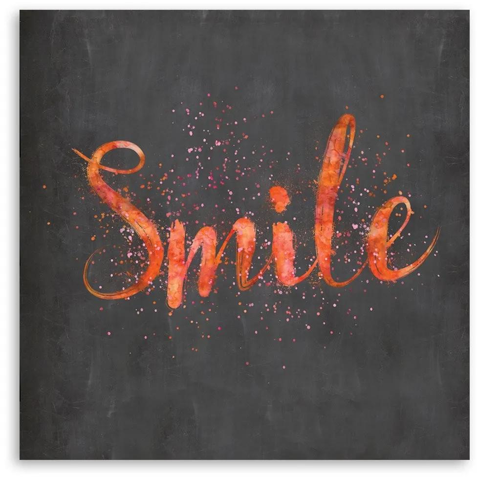 Gario Obraz na plátně Nápis Smile oranžový - Andrea Haase Rozměry: 30 x 30 cm