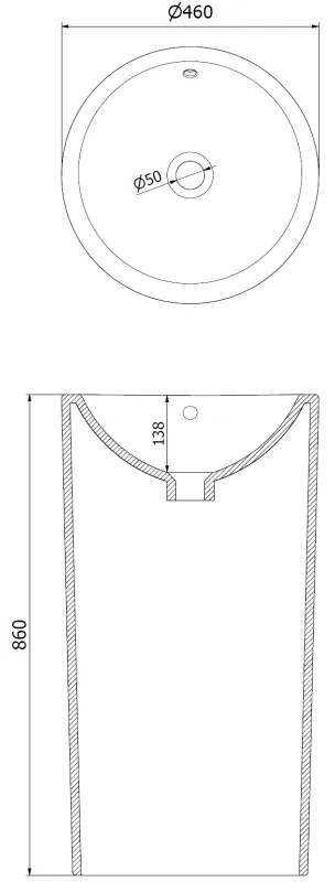 Mexen Nerda, volně stojící umyvadlo 46x44x82 cm, bílá, 26084600