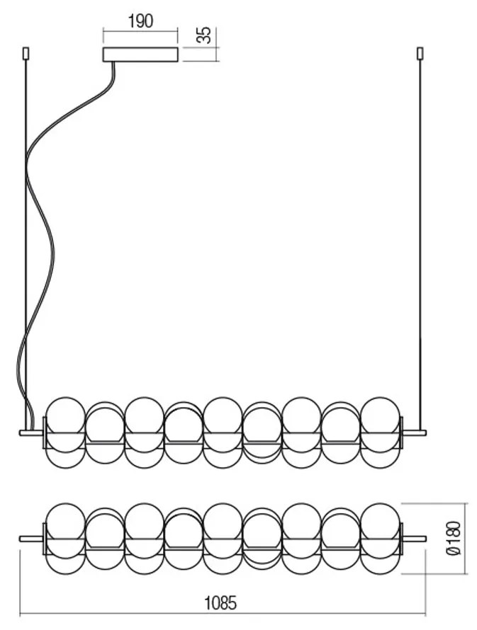 Redo 01-2690 závěsné LED svítidlo Jaco 29,5W, 3000K, 108cm