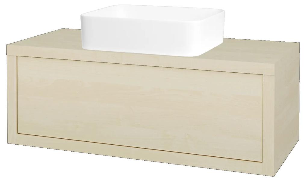 Dřevojas Koupelnová skříň STORM SZZ 100 (umyvadlo Joy) Varianta: D02 Bříza / L01 Bílá vysoký lesk