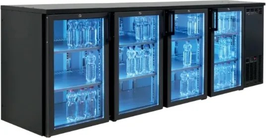 Serrco SCL-2222GMU+ - Barový minibar, š. 2200 mm, 574 l, 4 prosklené dveře, RGB LED, 69346 + Záruka 2 roky pro firmy