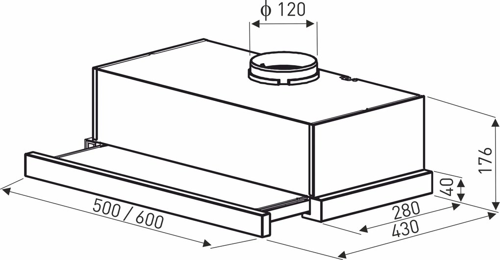 Novoterm Odsavač par vestavný Treviso 60 WH, bílá