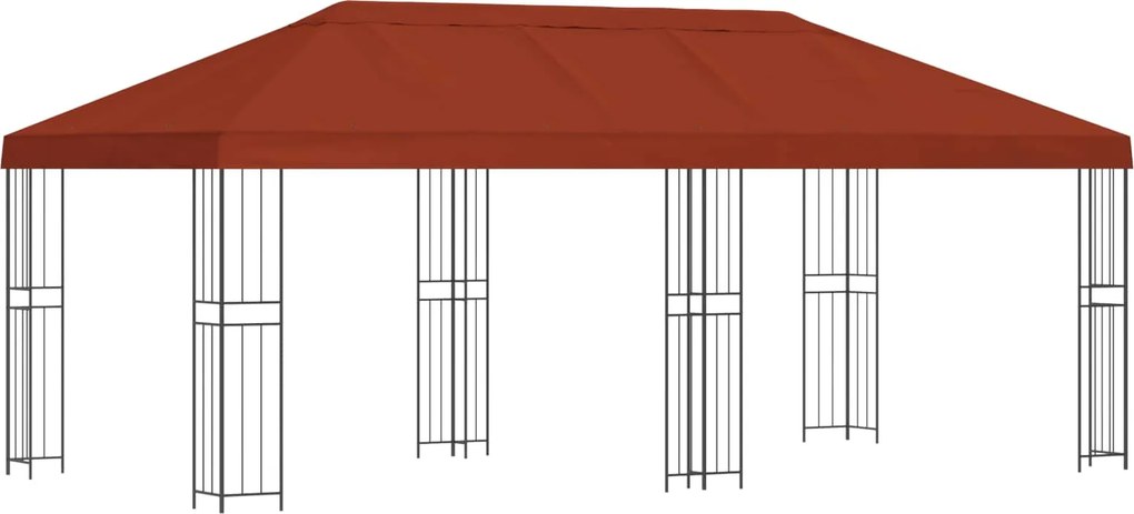Zahradní altán 6 x 3 m Cihlová Polyester a ocel 190 gsm 3375985