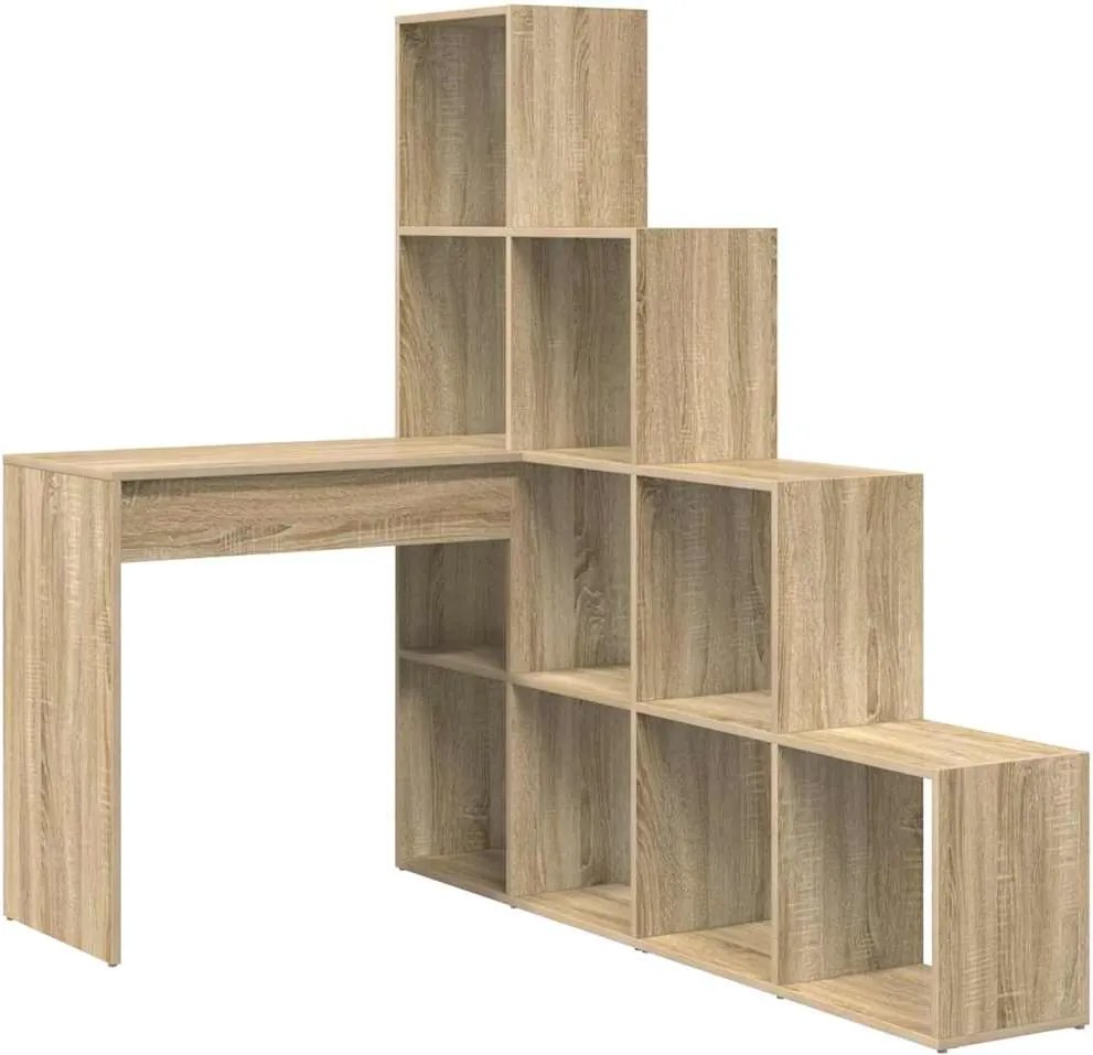 Rohový psací stůl s policí Sonoma dub 101,5 x 149,5 x 149,5 cm 3337243
