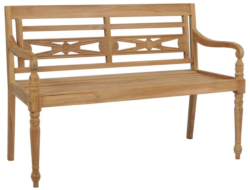 Lavice Batavia s královsky modrou poduškou - 120 cm | masivní teak