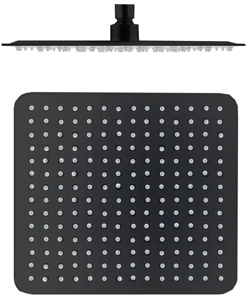 Slezák - RAV Hlavová sprcha hranatá kovová 30x30 cm černá matná  Barva: Černá mat