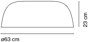 Marset A681-211 Djembé C 65.23, modré stropní svítidlo, 28,5W LED 2700K stmívatené, prům. 63cm