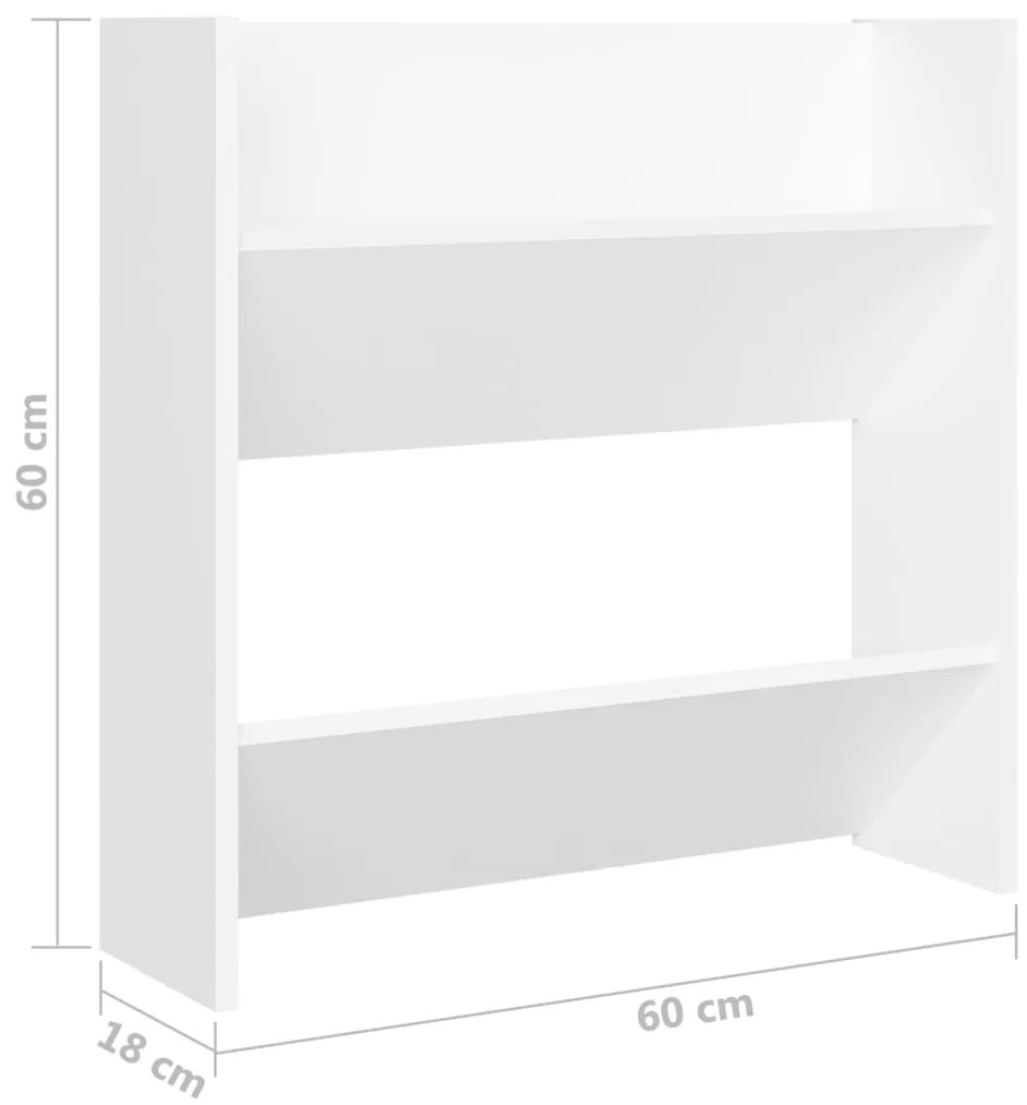 vidaXL Marketos Nástěnné botníky 4 ks bílé 60 x 18 x 60 cm dřevotříska