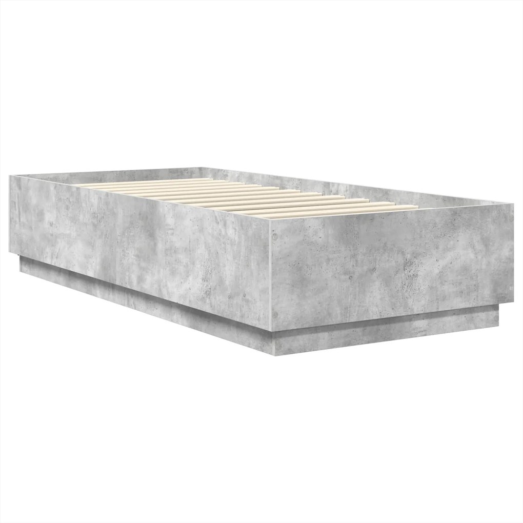 Rám postele s čelo Betonově šedá 100 x 200 cm Kompozitní dřevo 3408197