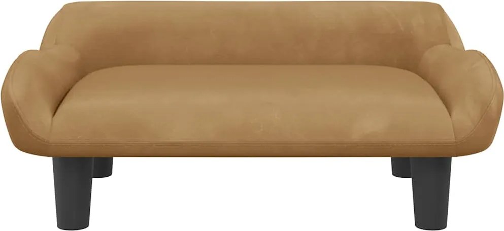 Dětská pohovka hnědá 70 x 40 x 24 cm samet 3196354