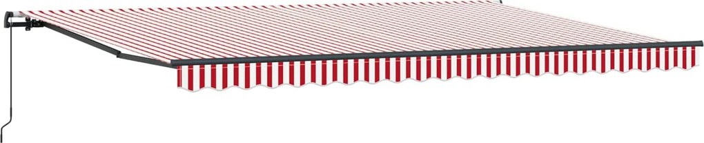 Stahovací markýza Červená a Bílá 500 × 300 cm 3331265