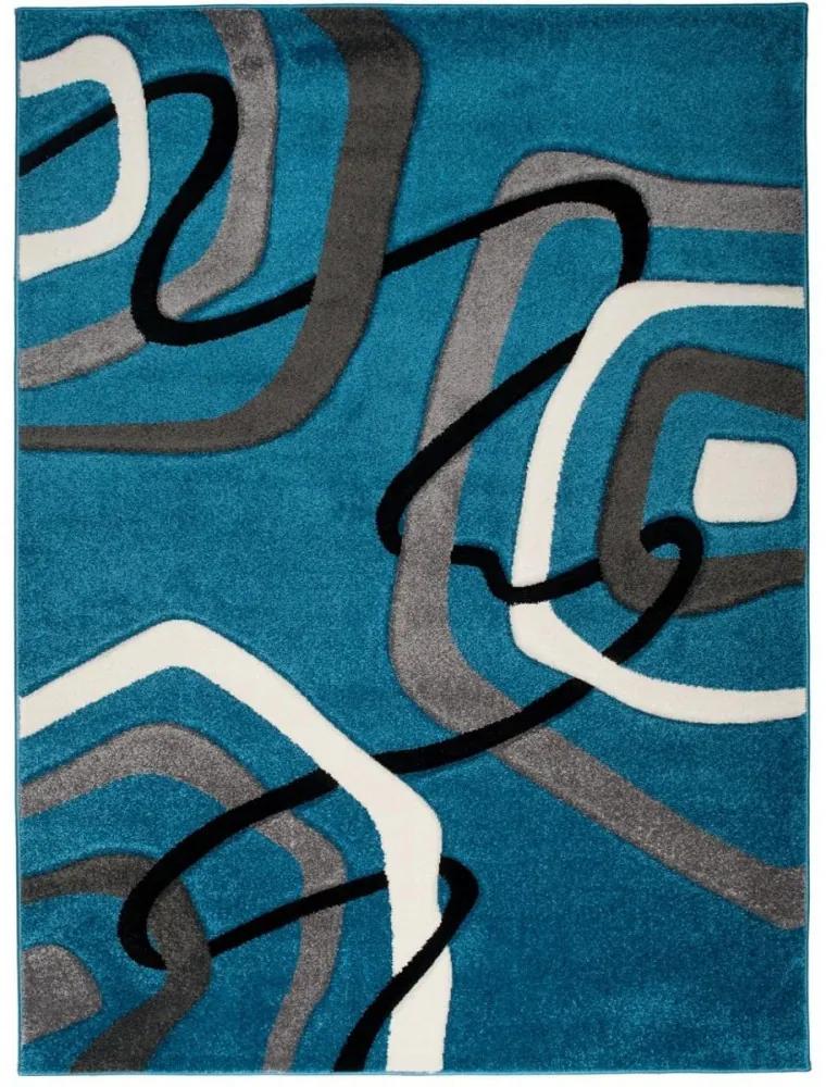 *Kusový koberec Moderní tvary modrý 80x150cm