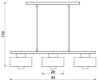 Závěsná světelná lišta MARTI III béžovo-zlatá