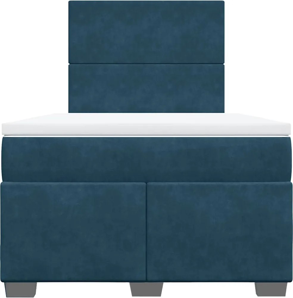 Box spring postel s matrací modrá 120 x 190 cm samet 3293156