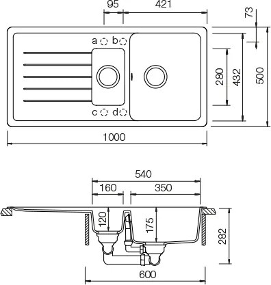 Schock Dřez TOLEDO D-150 Magma (horní umístění)