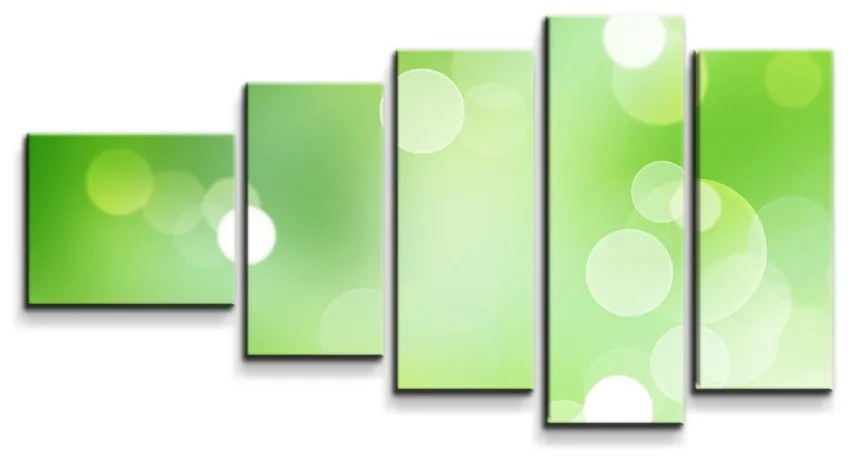 Sablio Obraz - 5-dílný Zelená abstrakce 2 - 100x60 cm