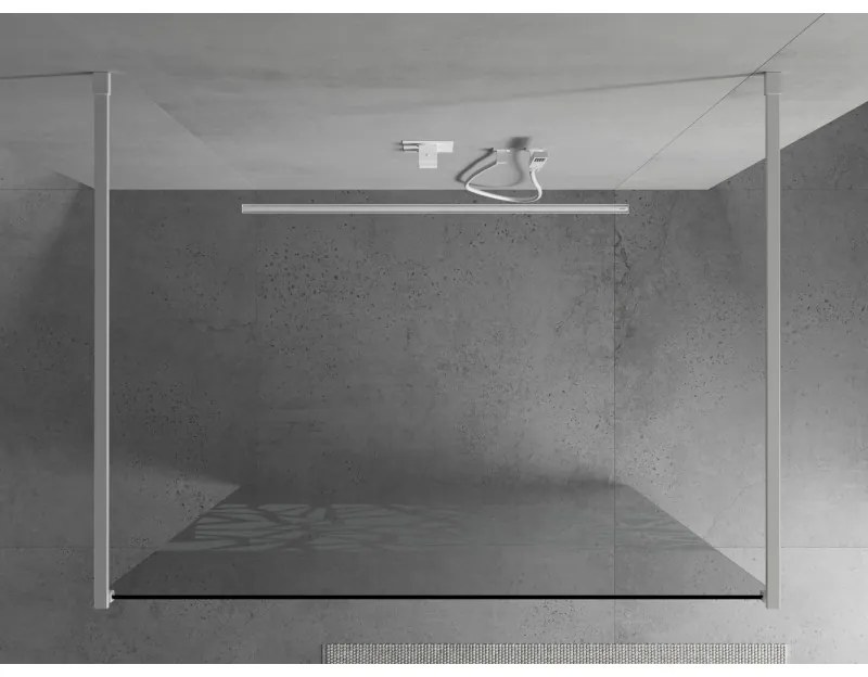 Mexen Kioto volně stojící sprchová zástěna 120 x 200 cm, Průhledné/Bílý vzor 8 mm, Bílá - 800-120-002-20-85