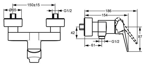 Hansa Twist páková sprchová baterie, chrom 09670185