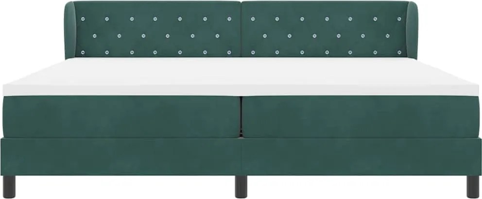 Postel s boxspringem s matrací Tmavě zelená 200 x 200 cm samet 3340355