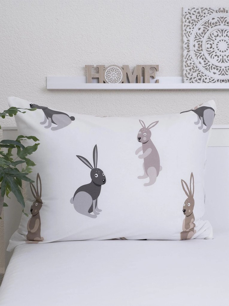 MK Lůžkoviny Bavlněný povlak na polštář Renforcé 70 x 90 cm - Zajíčci