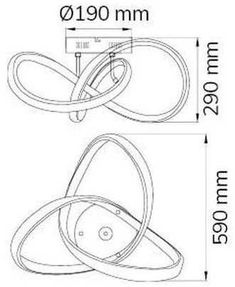 Wofi 70048G - LED Přisazený lustr INDIGO LED/45W/230V