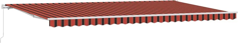 Stahovací markýza Oranžová a hnědá 600 × 300 cm 3081615