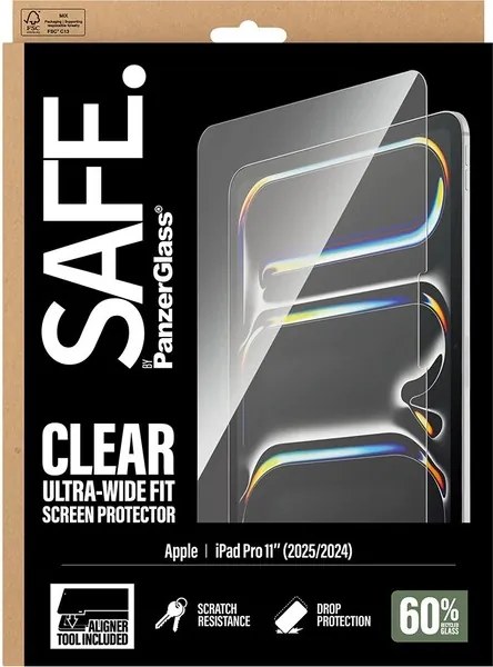 PanzerGlass® SAFE sklo s instalačním rámečkem Apple iPad Pro 11" (2024/2025)
