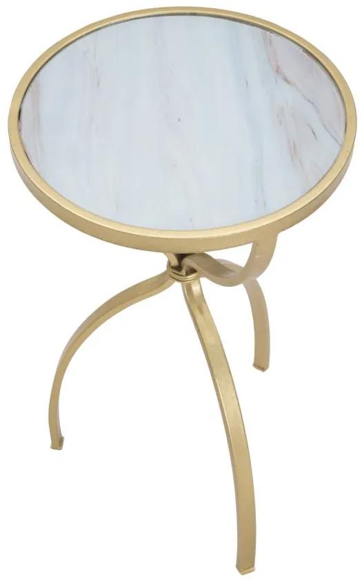 Odkládací stolek Mauro Ferretti Revita II, 32,5x55 cm, zlatá/vícebarevná